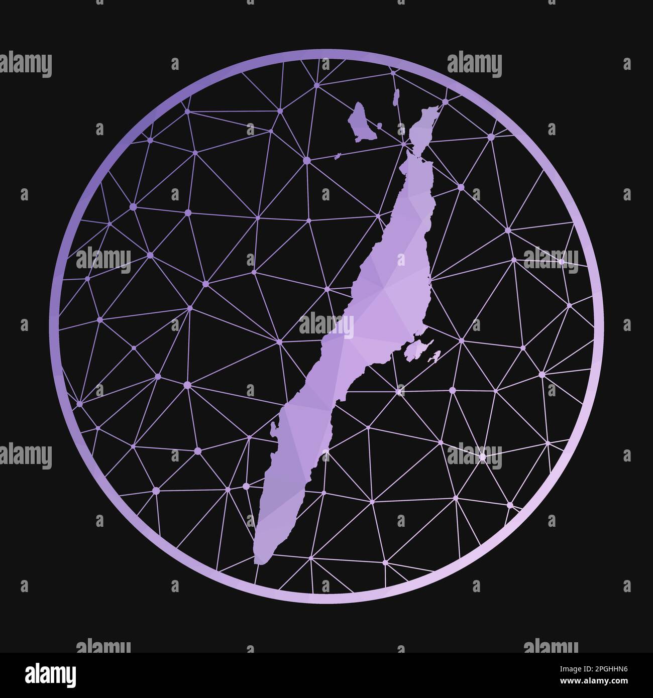 Cebu icon. Vector polygonal map of the island. Cebu icon in geometric ...