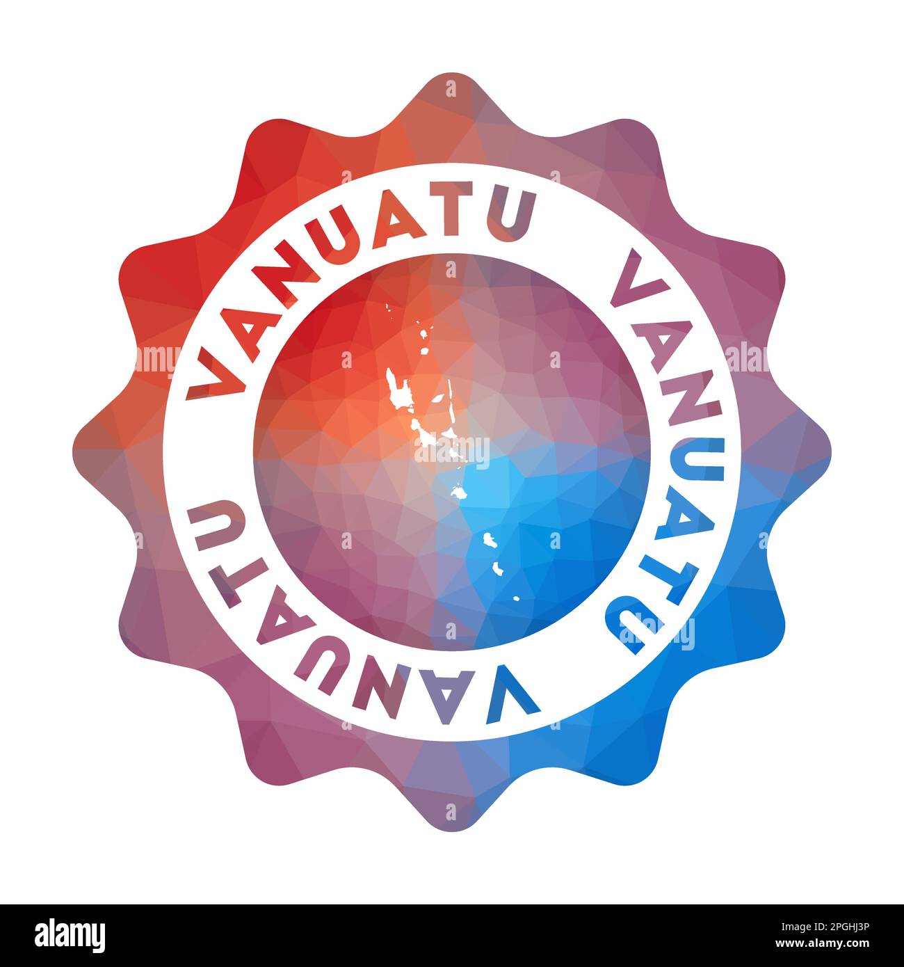 Vanuatu low poly logo. Colorful gradient travel logo of the country in ...