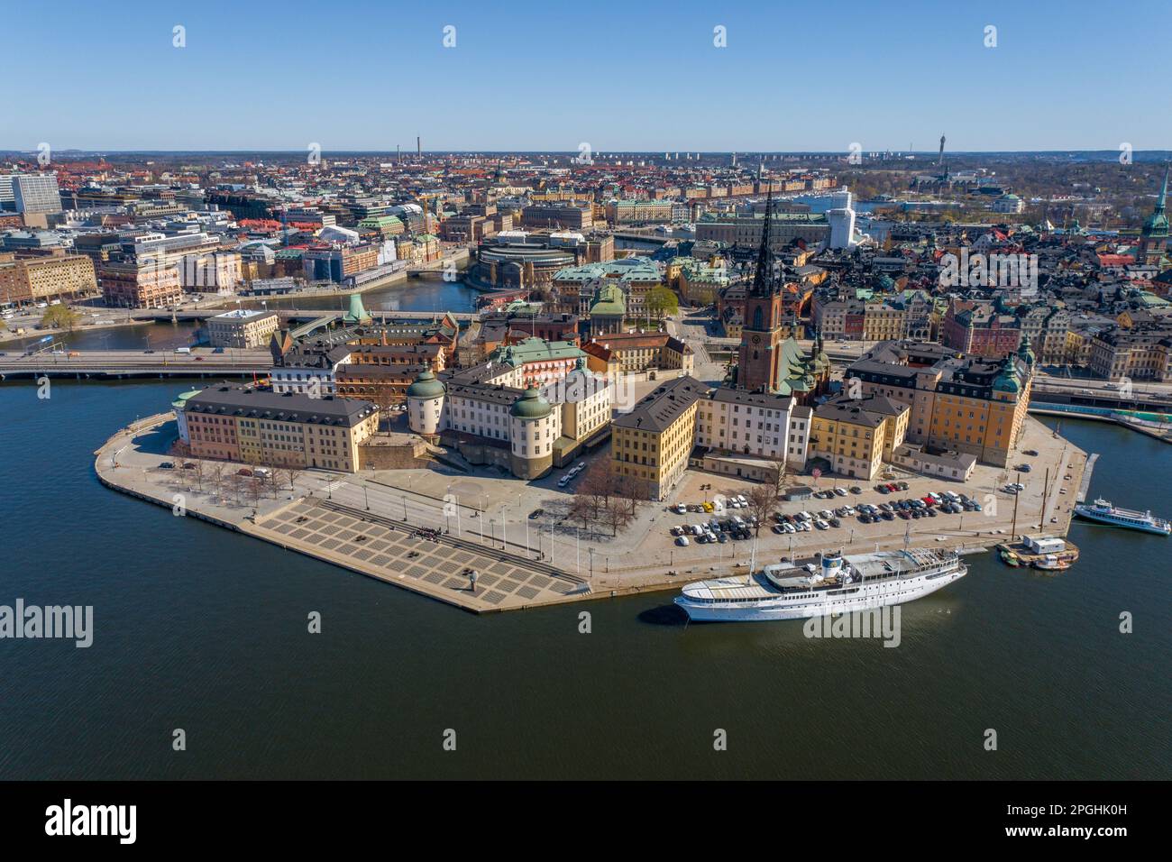 Stockholm Cityscape in Sweden. Old Town Architecture. Drone Point of ...