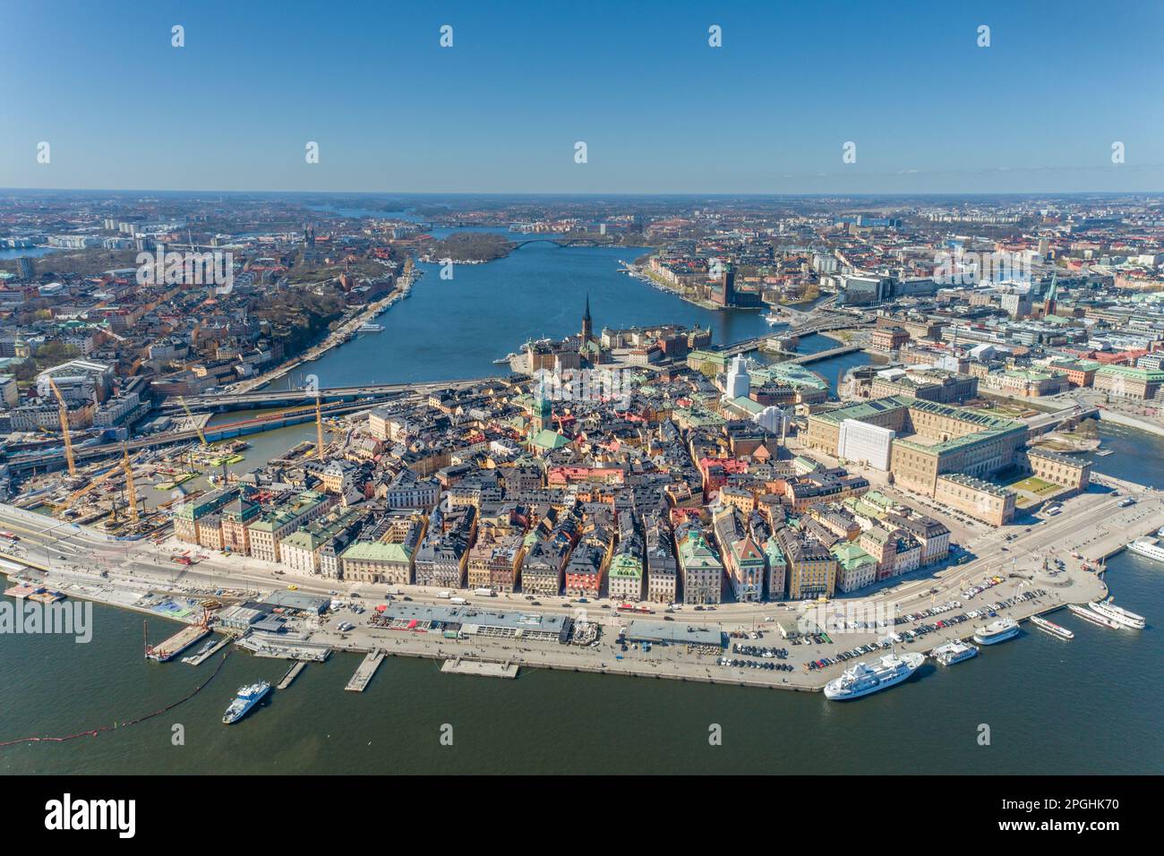 Stockholm Old Town and One of the most Famous City Island in Background ...