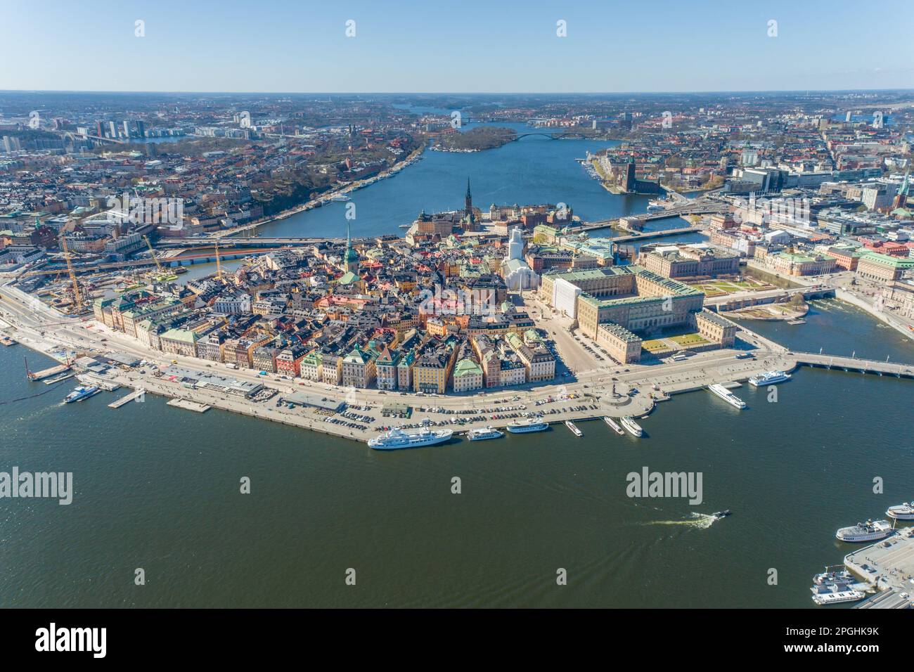 Stockholm Old Town and One of the most Famous City Island in Background ...