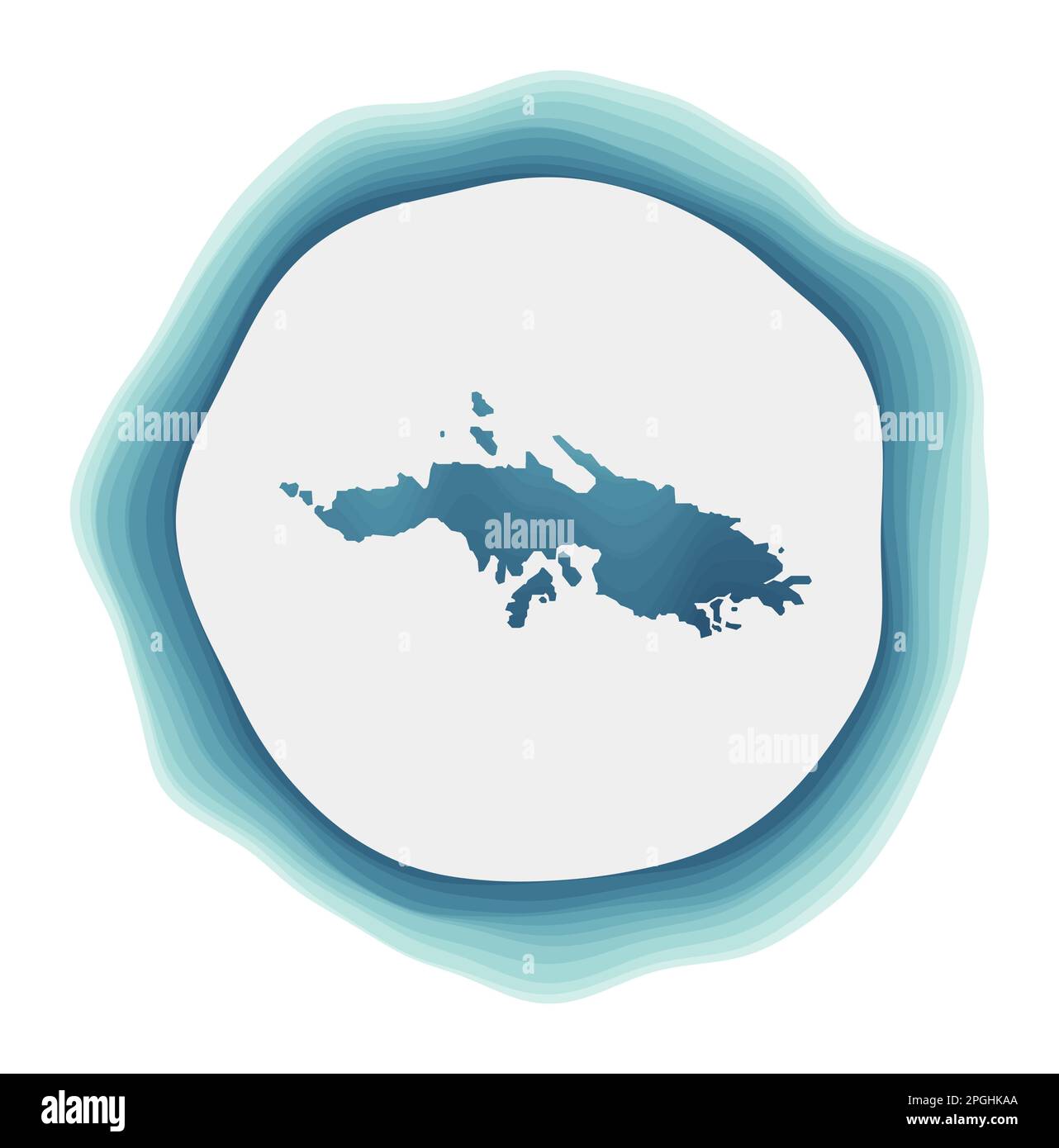 Saint Thomas logo. Badge of the island. Layered circular sign around ...