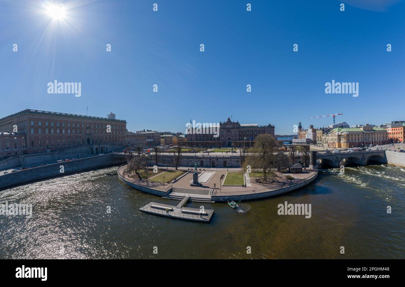 The Sun Singer Statue in Stockholm, Sweden. In front of Swedish ...
