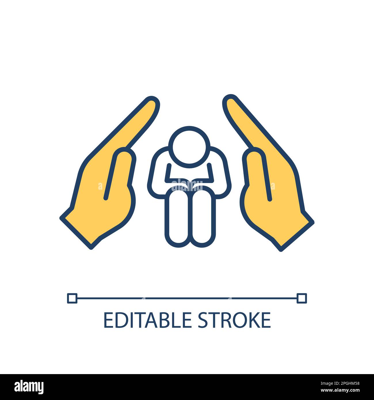 Protection of vulnerable community member RGB color icon Stock Vector ... Protection of vulnerable community member RGB color icon Stock Vector ...