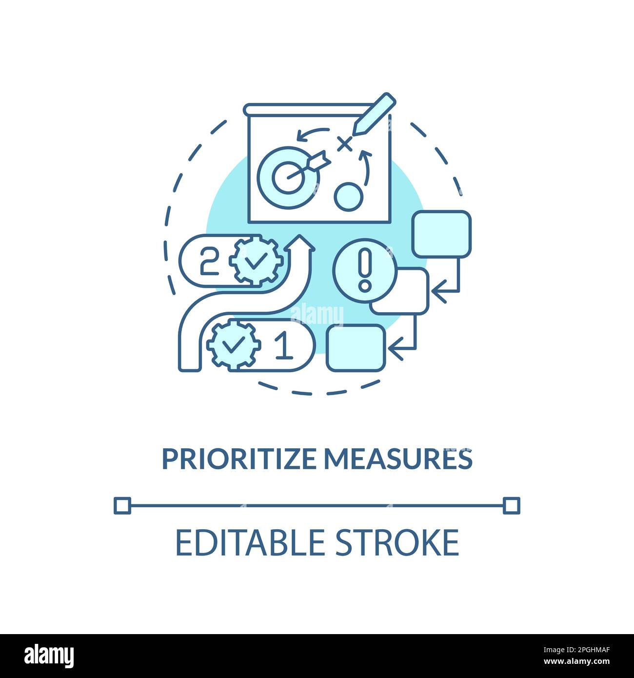 Prioritize measures turquoise concept icon Stock Vector Image & Art - Alamy