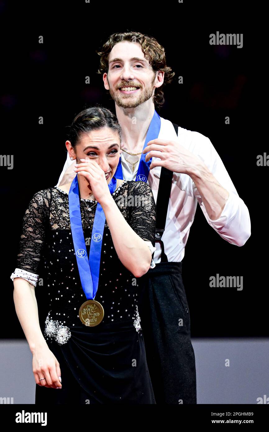 Saitama, Japan. 23rd Mar, 2023. Pairs Awards, Sara CONTI & Niccolo ...