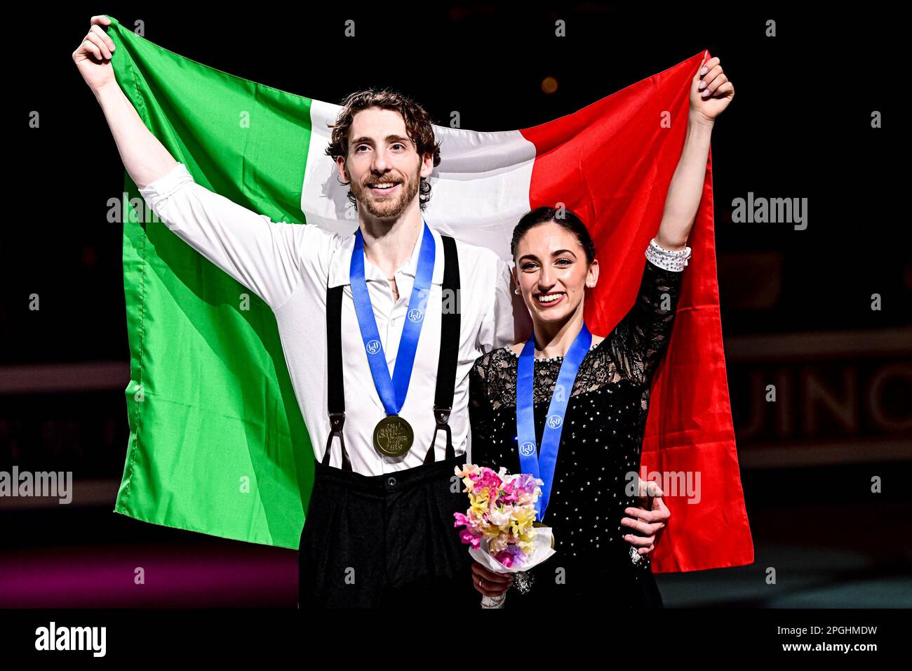 Saitama, Japan. 23rd Mar, 2023. Pairs Awards, Sara CONTI & Niccolo ...