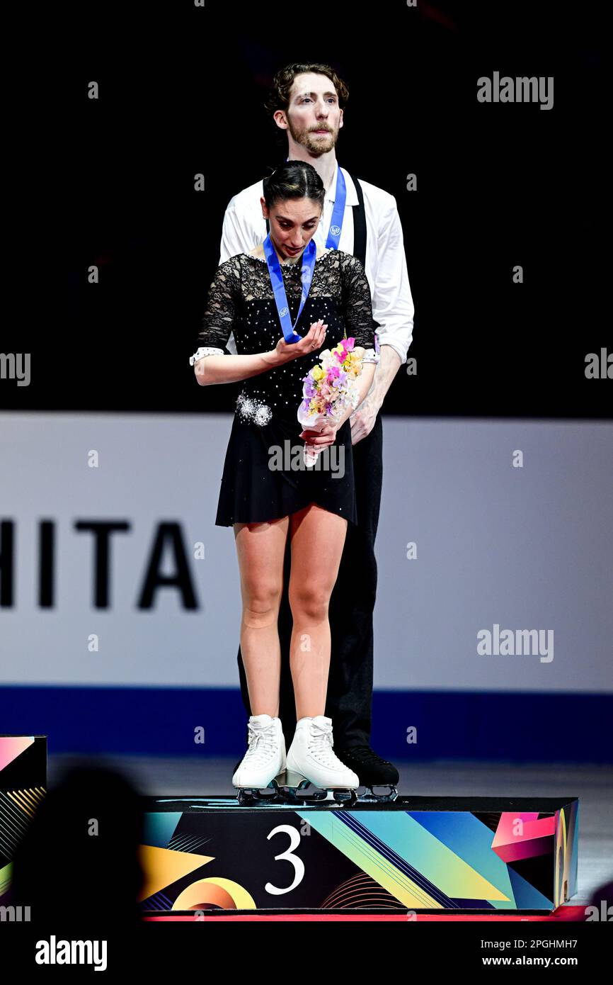 Saitama, Japan. 23rd Mar, 2023. Pairs Awards, Sara CONTI & Niccolo ...