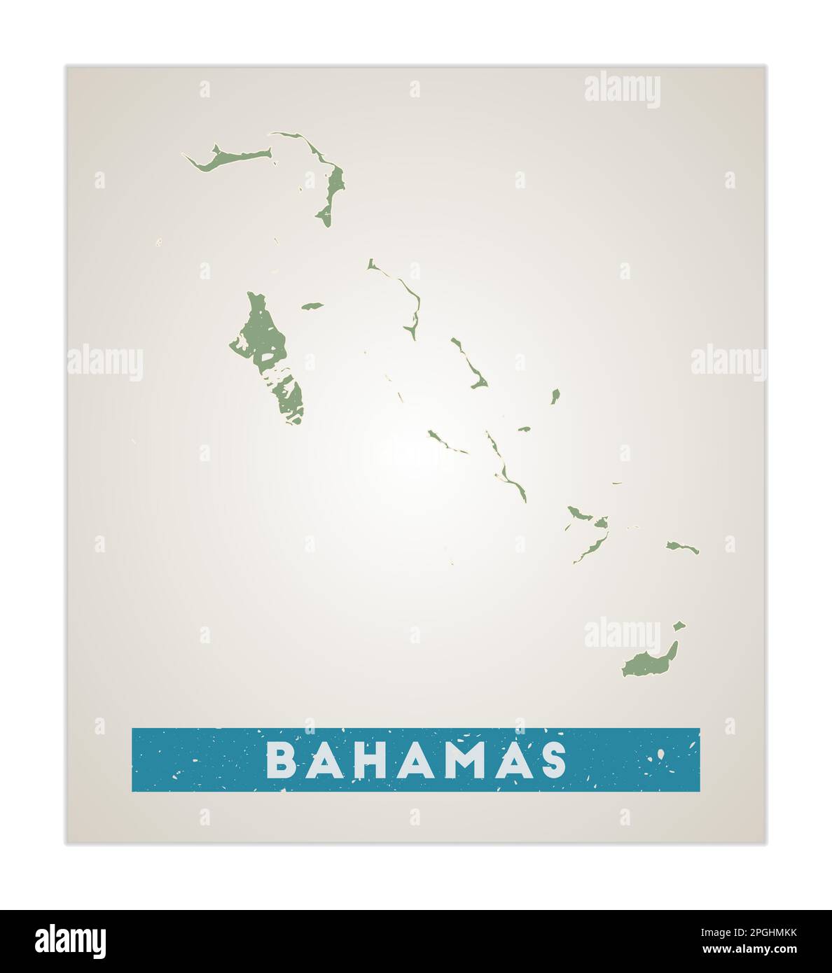 Bahamas map. Country poster with regions. Old grunge texture. Shape of ...