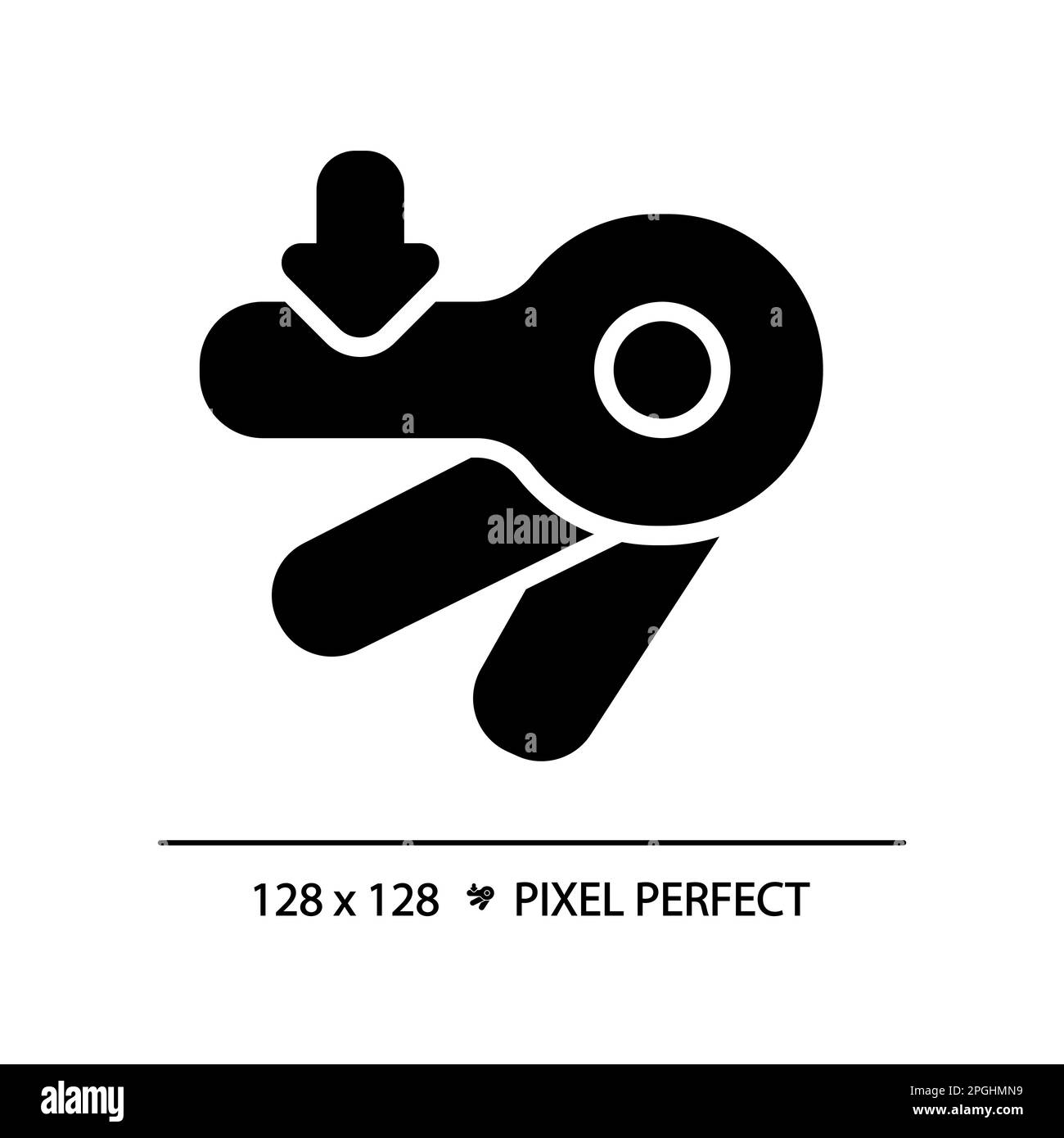 Automatic flush lever pixel perfect black glyph icon Stock Vector Image ...