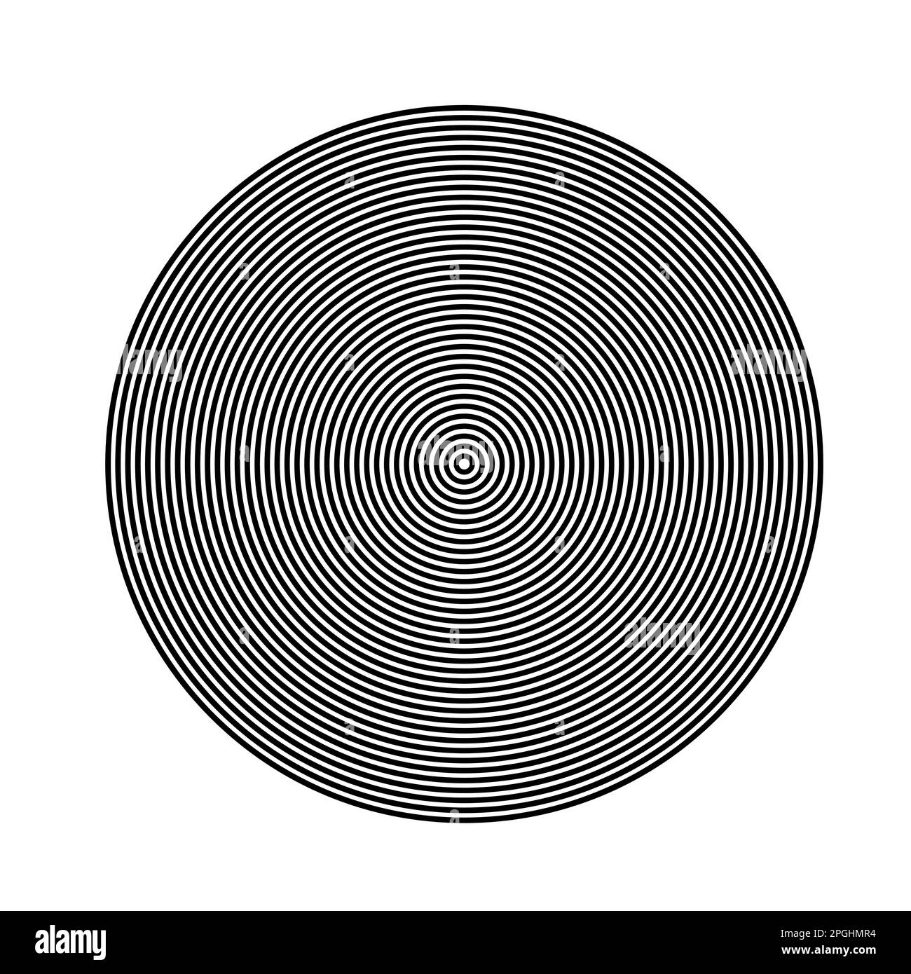 Circle repeating inward on a white background in a linear style for ...