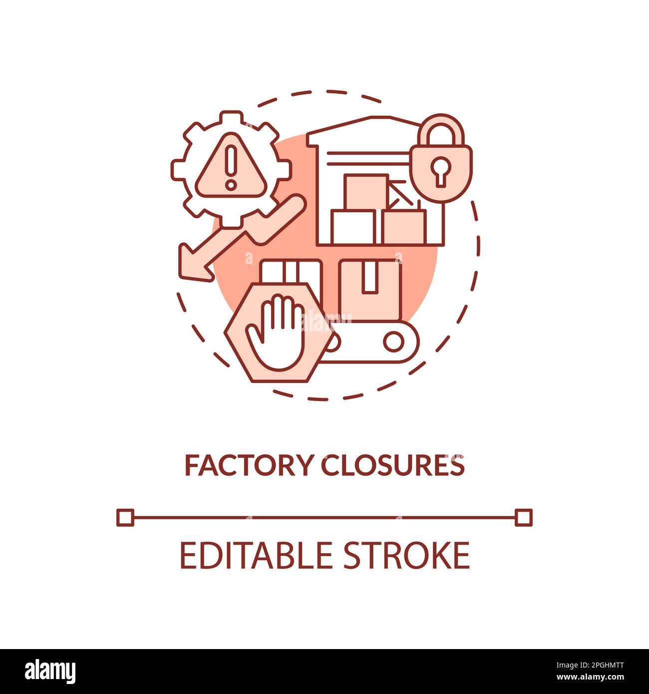 Factory closures terracotta concept icon Stock Vector Image & Art - Alamy
