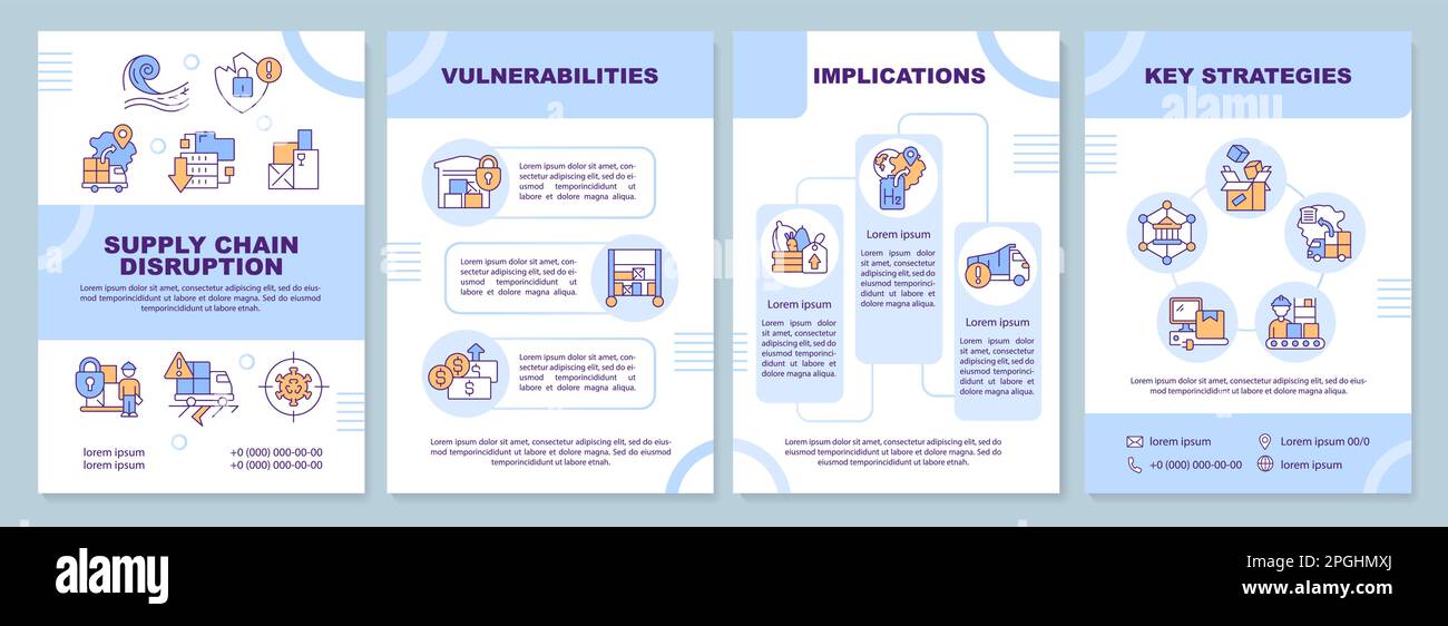 Supply chain disruption blue brochure template Stock Vector Image & Art ...