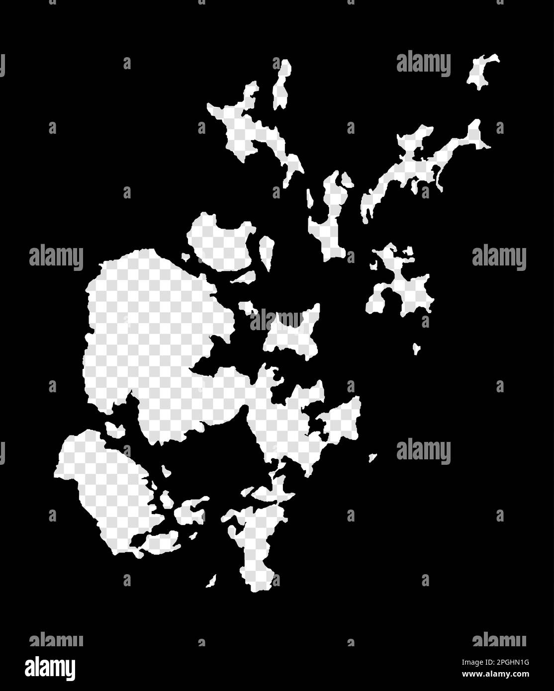 Stencil map of Orkney Islands. Simple and minimal transparent map of ...