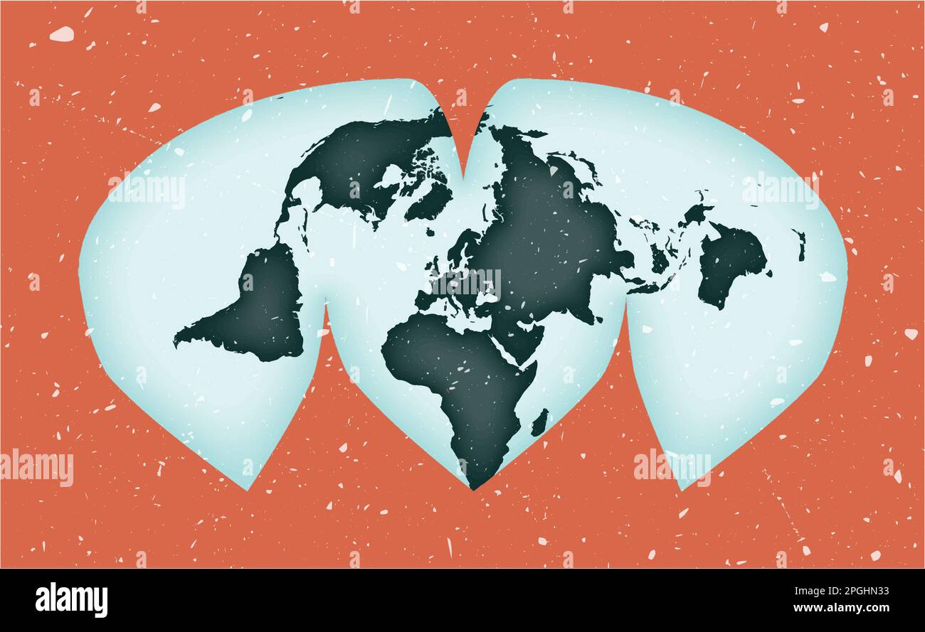 World Map Poster. Alan K. Philbrick's interrupted sinu-Mollweide ...