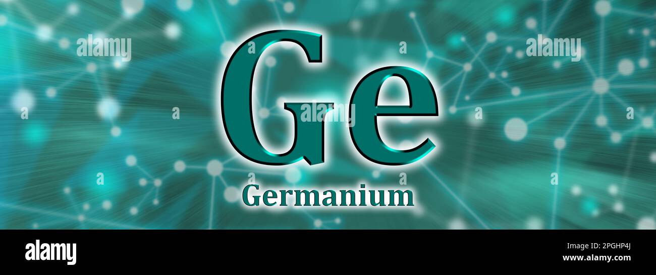 Ge symbol. Germanium chemical element on green network background Stock ...