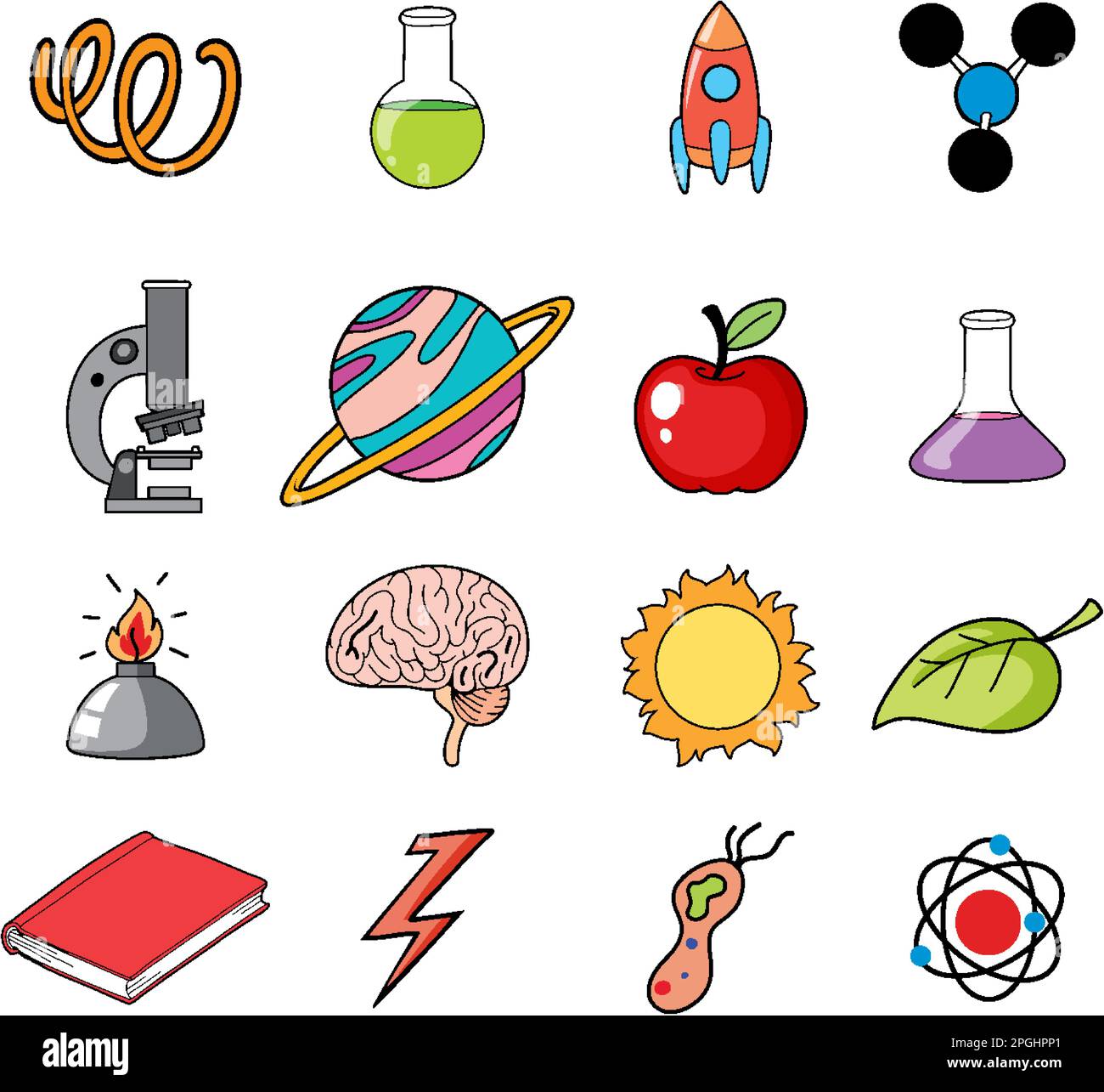 Colorful Science Icons Vector Set illustration Stock Vector Image & Art ...