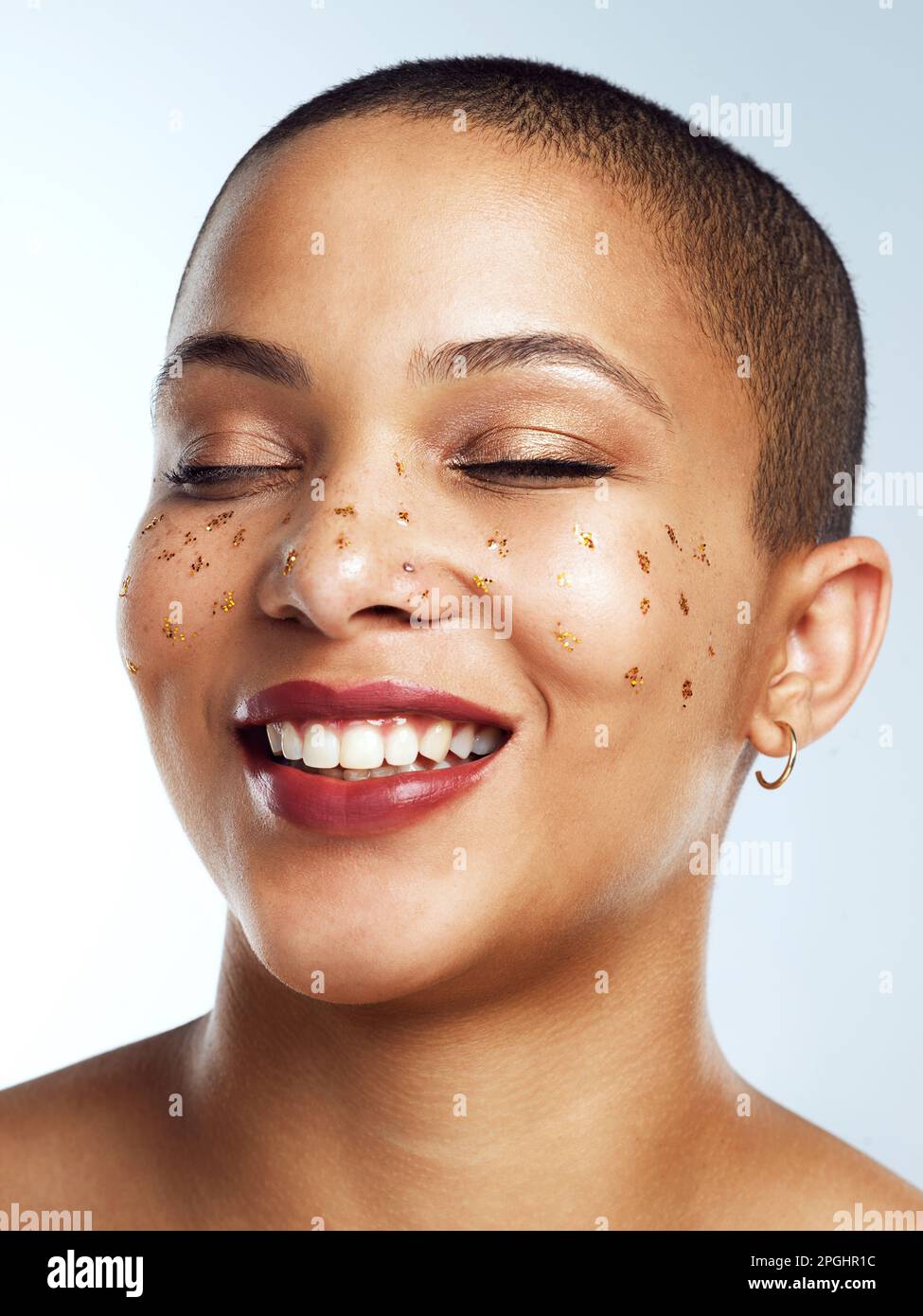 I wouldnt change a thing about myself. Studio shot of a beautiful young ...