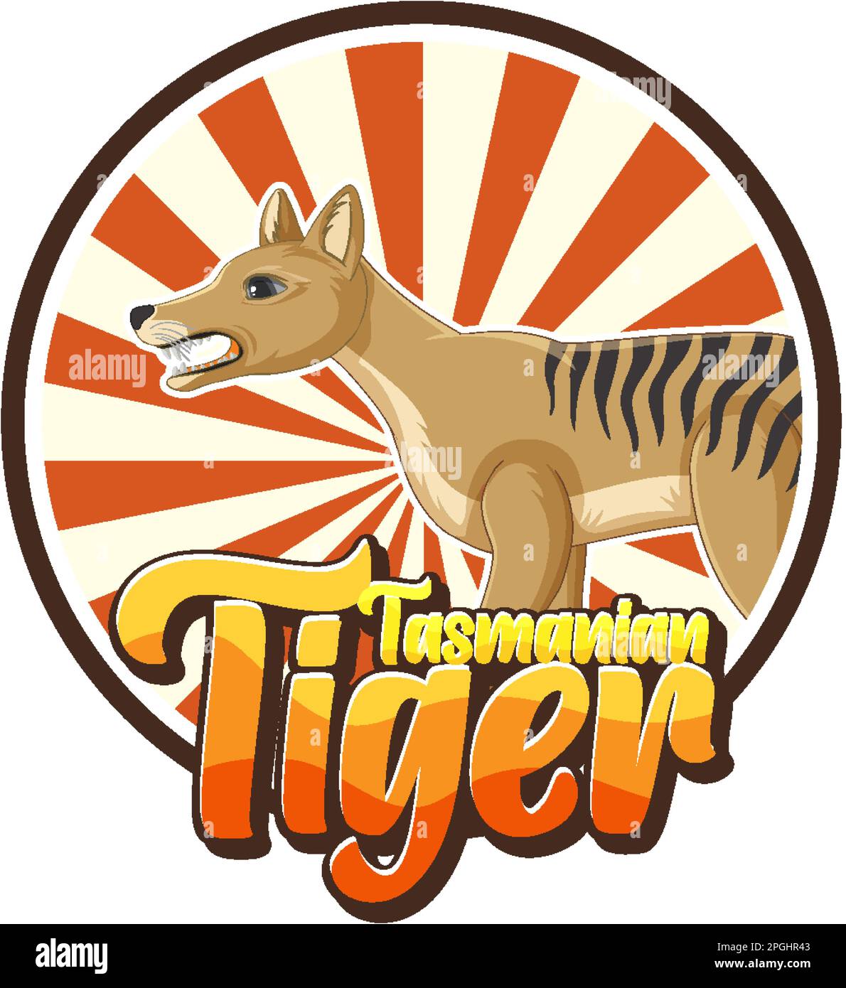Tasmanian tiger extinction animal illustration Stock Vector Image & Art ...