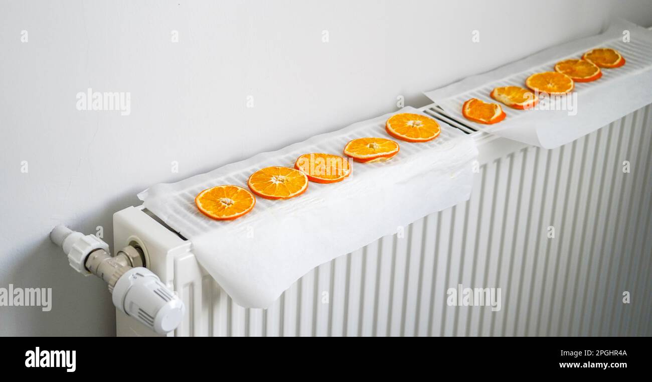 The idea of drying an orange citrus slice on the heater core radiator ...