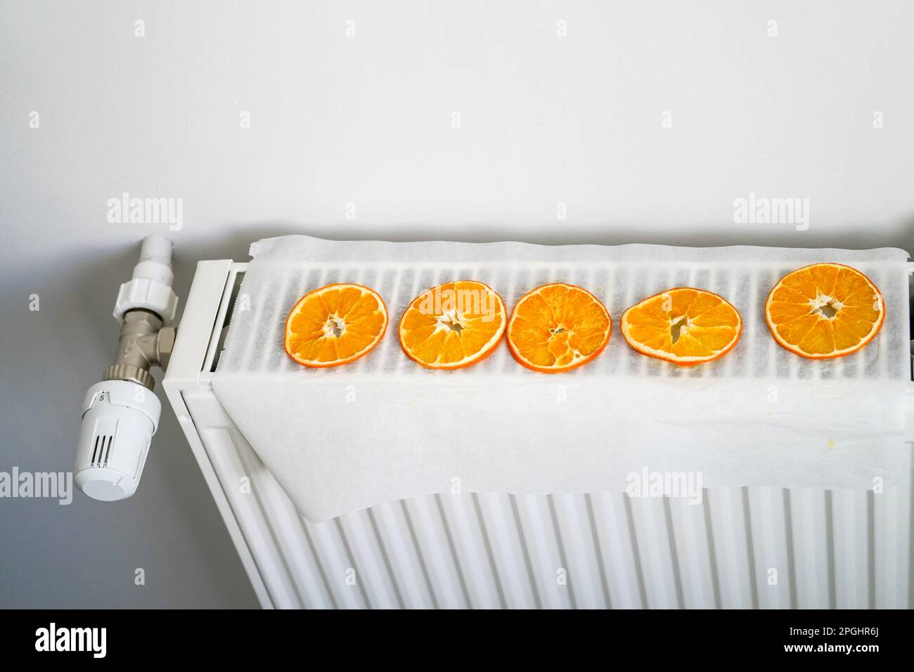 The idea of drying an orange citrus slice on the heater core radiator ...