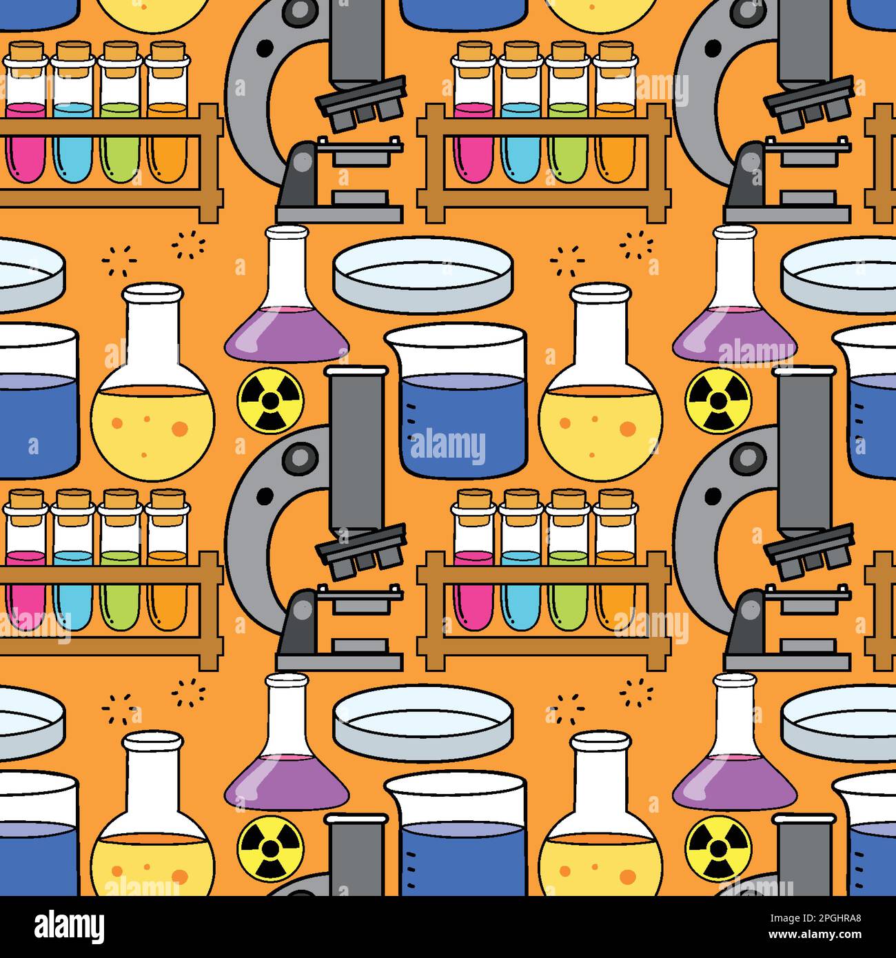 Science Objects and Icons Seamless Pattern illustration Stock Vector ...