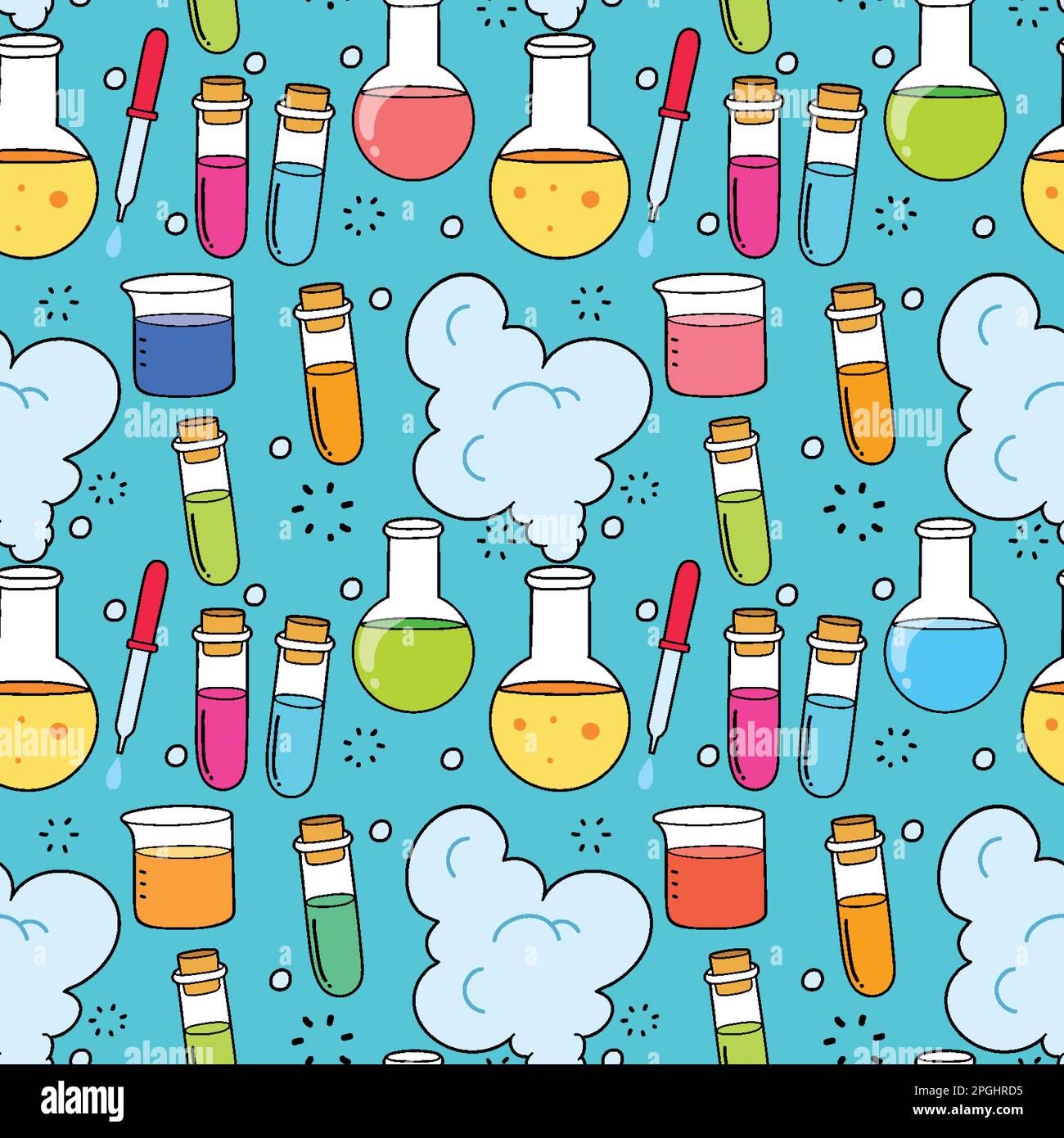 Science Objects and Icons Seamless Pattern illustration Stock Vector ...
