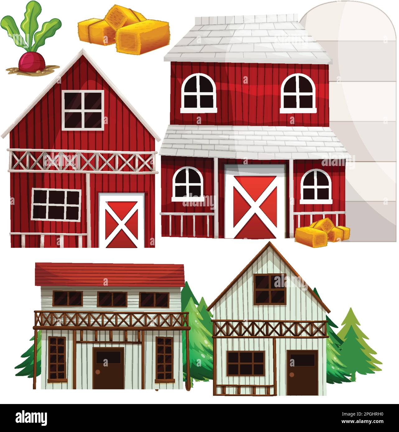 Farm Objects and Elements Vector Set illustration Stock Vector Image & Art - Alamy