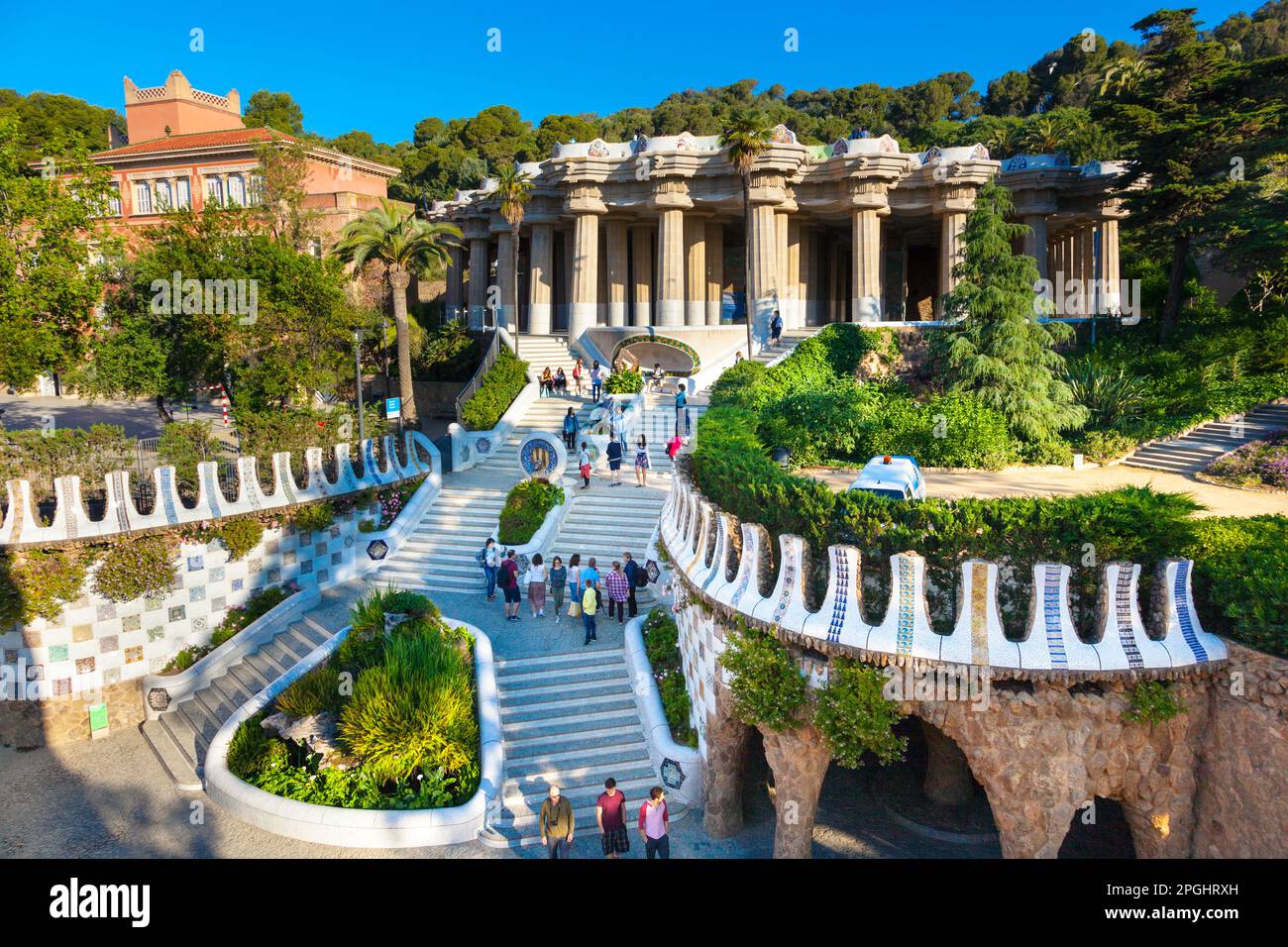 View of Escalinata monumental (Monumental Stairway) and the Hypostyle ...