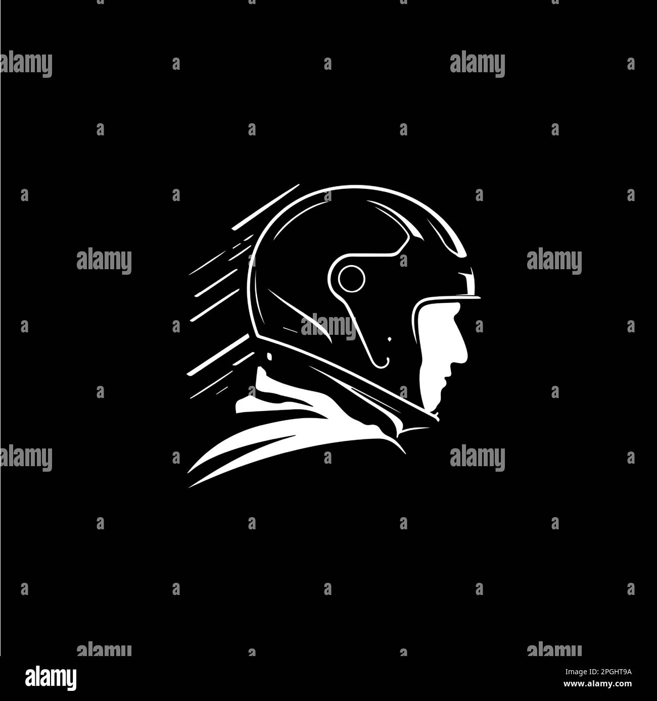 Vintage Rider helmet icon, motorcycle biker emblem, speed rider sign ...