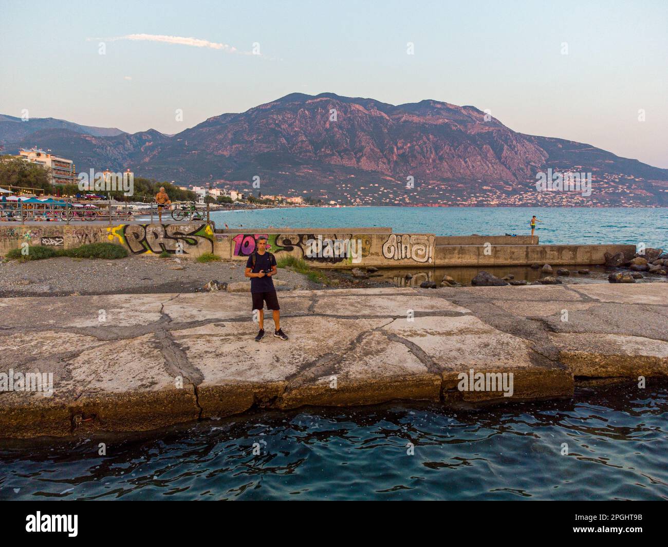 Aerial view kalamata, messinia greece Stock Photo - Alamy