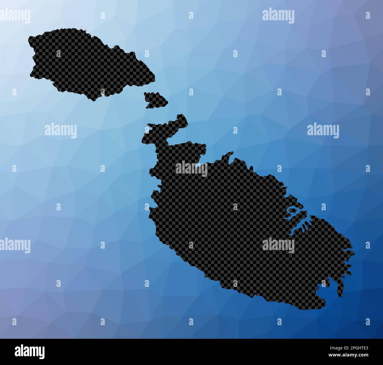 Malta geometric map. Stencil shape of Malta in low poly style. Elegant ...