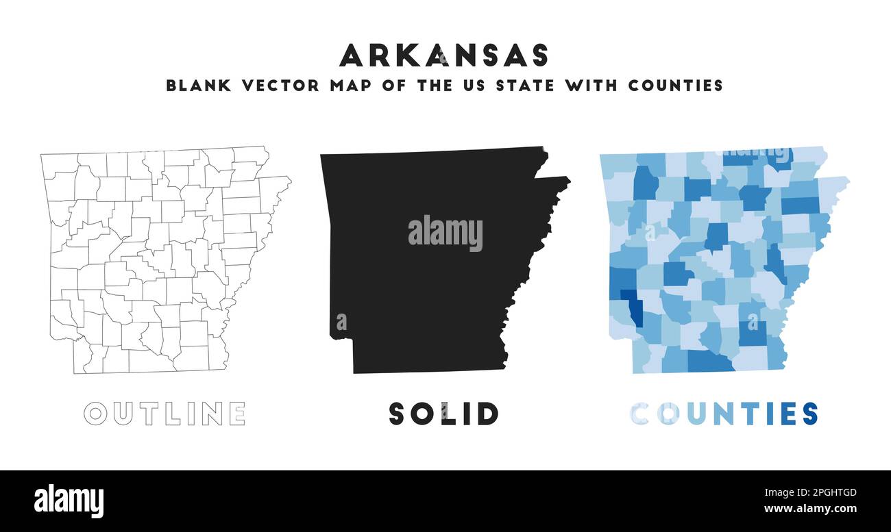 Arkansas map. Borders of Arkansas for your infographic. Vector US state ...