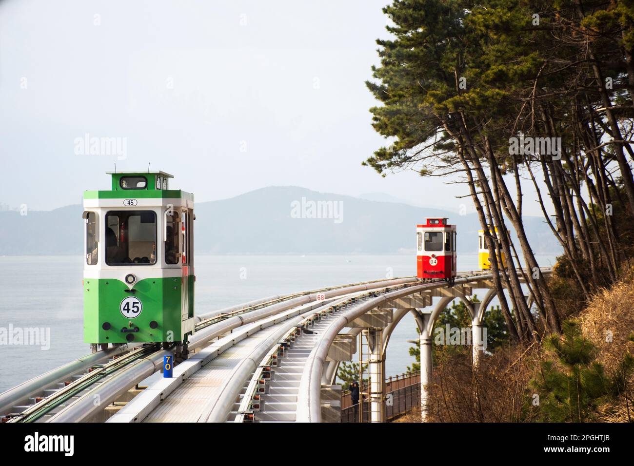 Korean people and foreign travelers sitting passengers journey on Sky ...