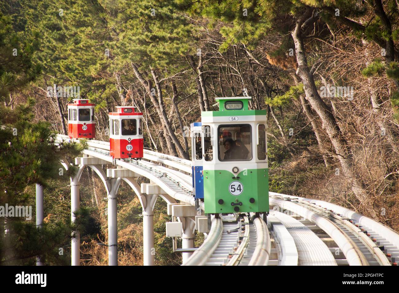 Korean people and foreign travelers sitting passengers journey on Sky ...
