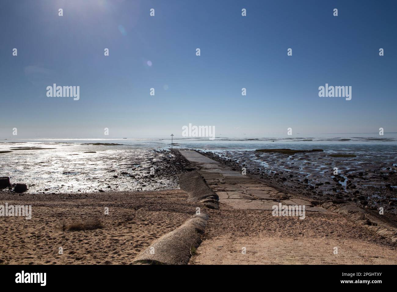 The start of the Broomway, by Wakering Stairs, off Foulness Island ...