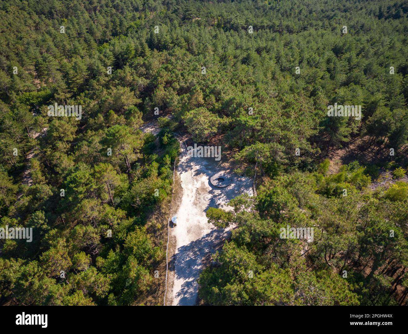 Aerial view overlooking the vantage point on the touring trail in the ...