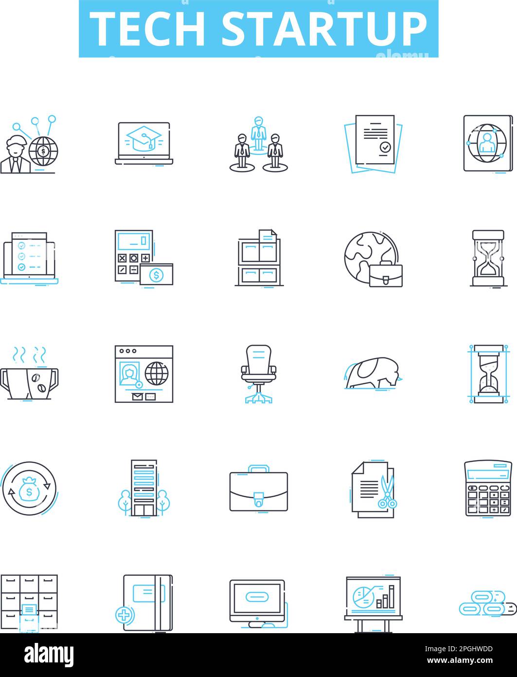 Tech startup vector line icons set. Tech, Startup, Technology ...