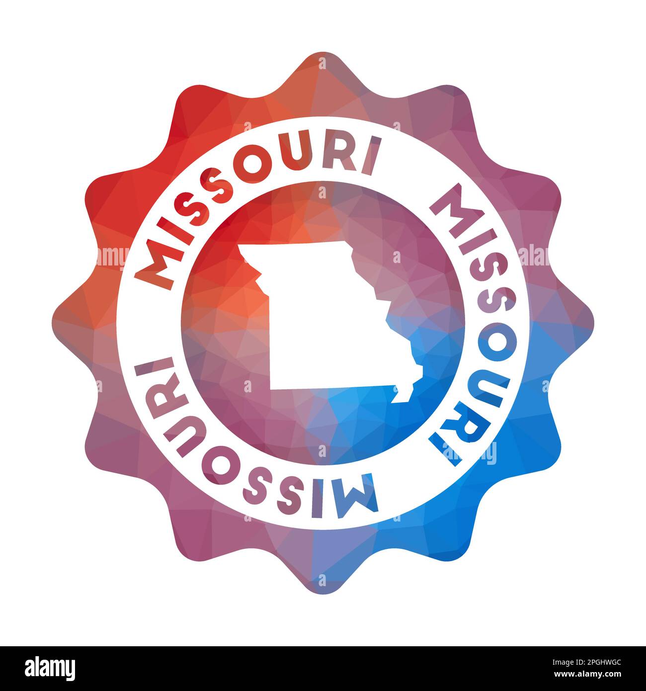 Missouri low poly logo. Colorful gradient travel logo of the US state ...