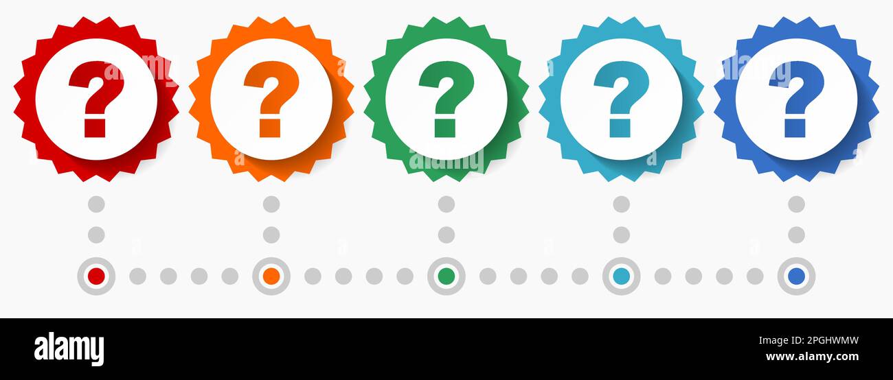 Question mark vector icon set, colorful infographic template, set of ...