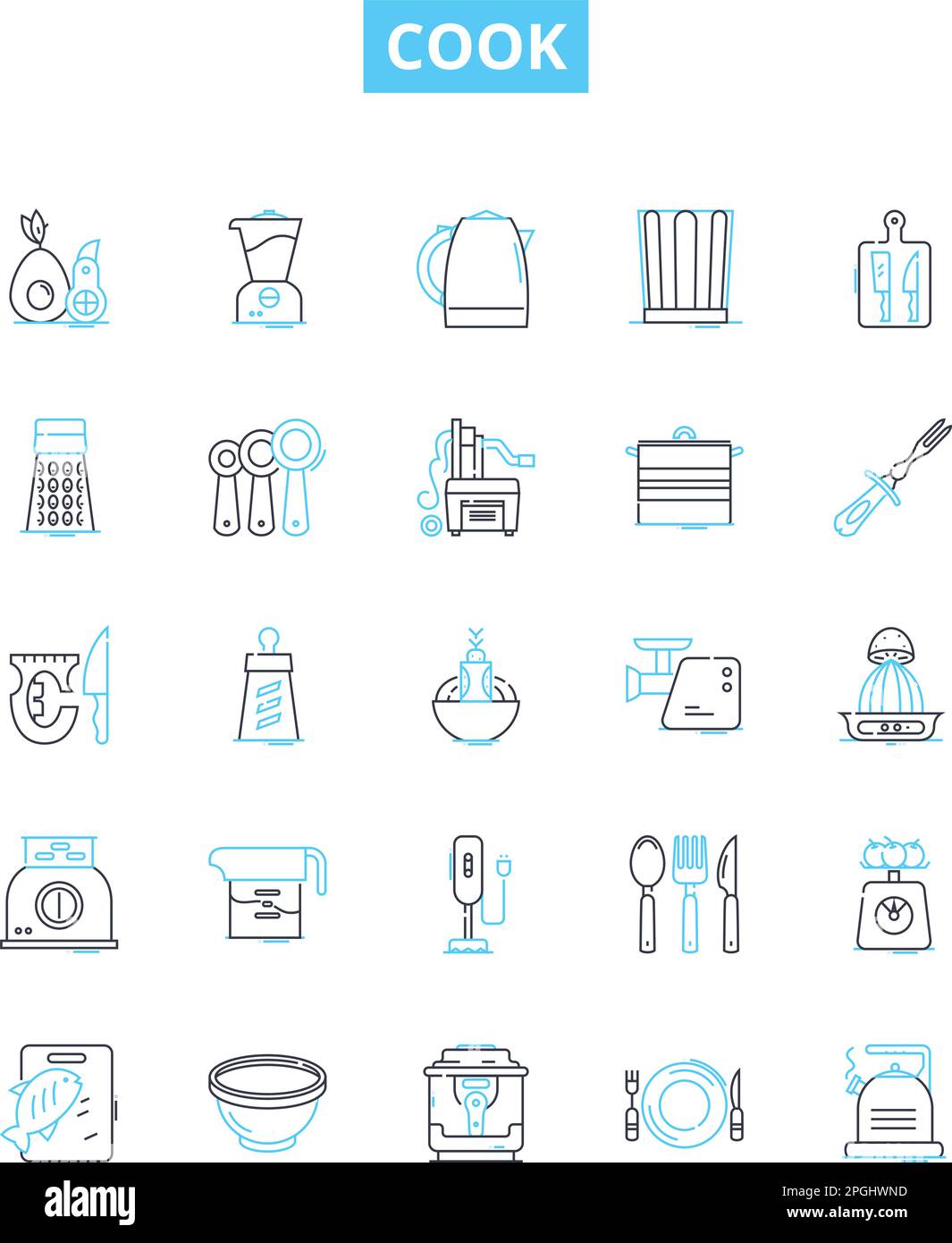 Cook Vector Line Icons Set Clean Prep Chop Mince Slice Dice Julienne Illustration Outline