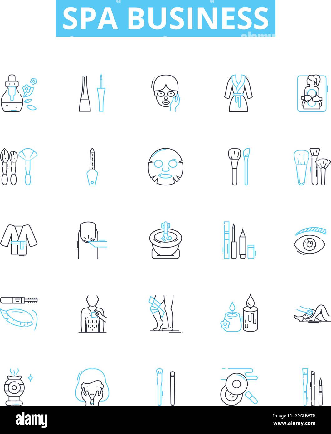 Spa Business Vector Line Icons Set Spa Business Relaxation Massage