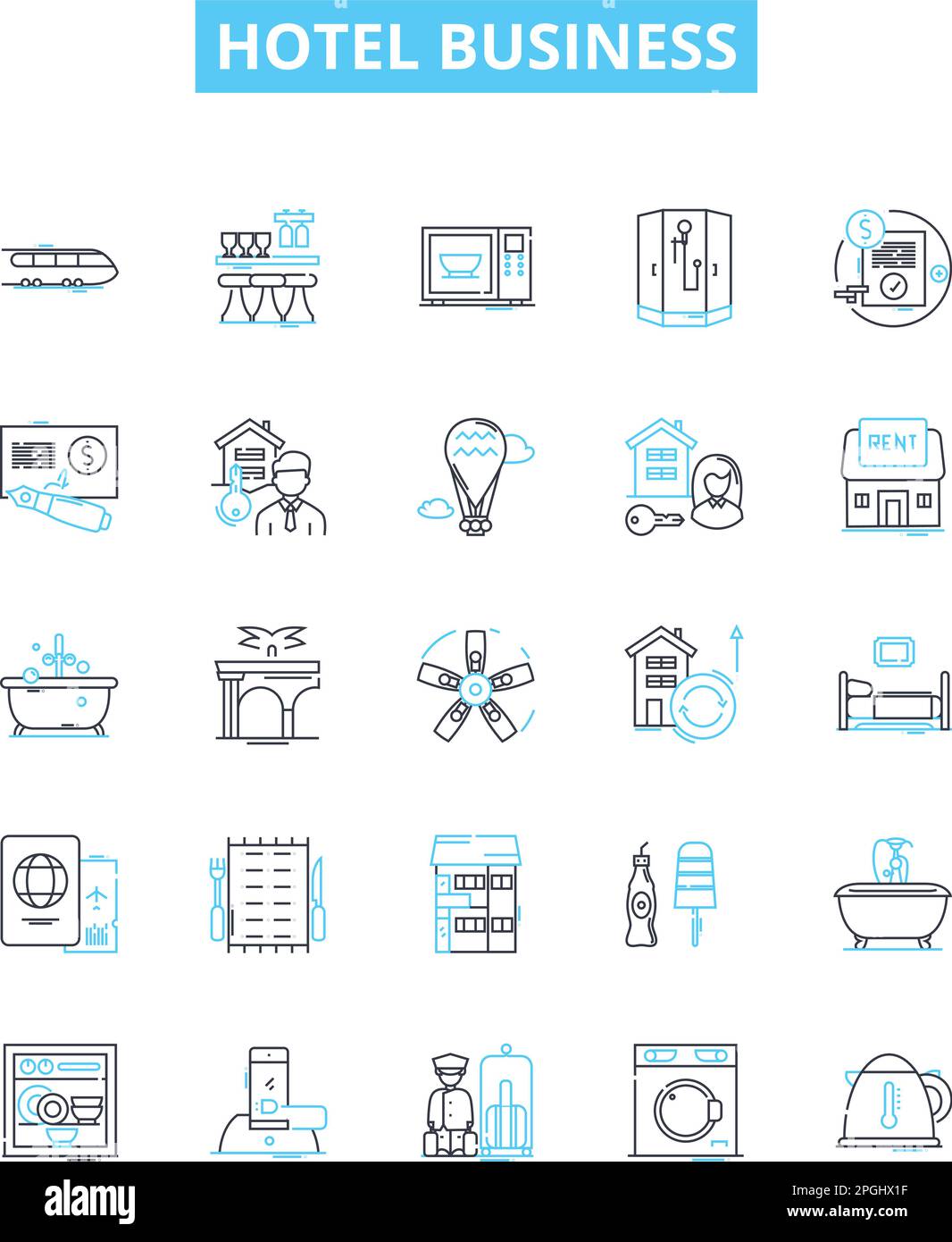 Hotel business vector line icons set. Hotel, Business, Homestay, Resort ...