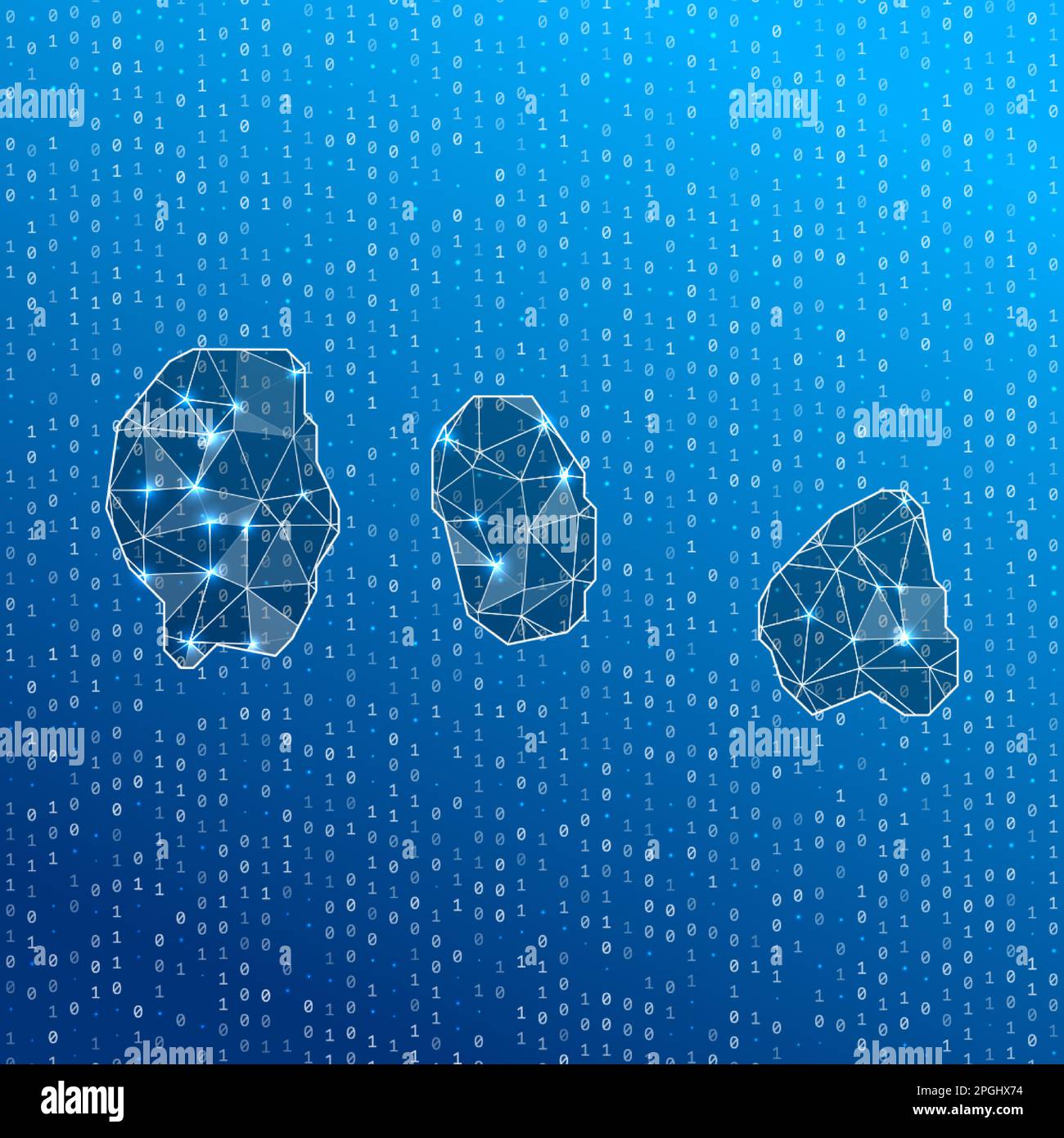 Network map of Gili Islands. Island digital connections map. Technology ...