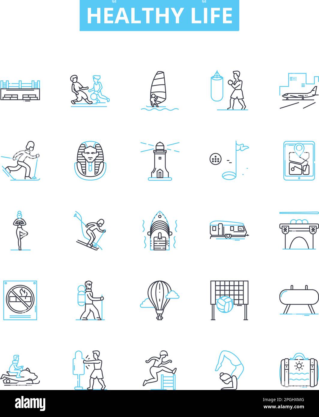 Healthy life vector line icons set. Wellness, Exercise, Nutrition ...