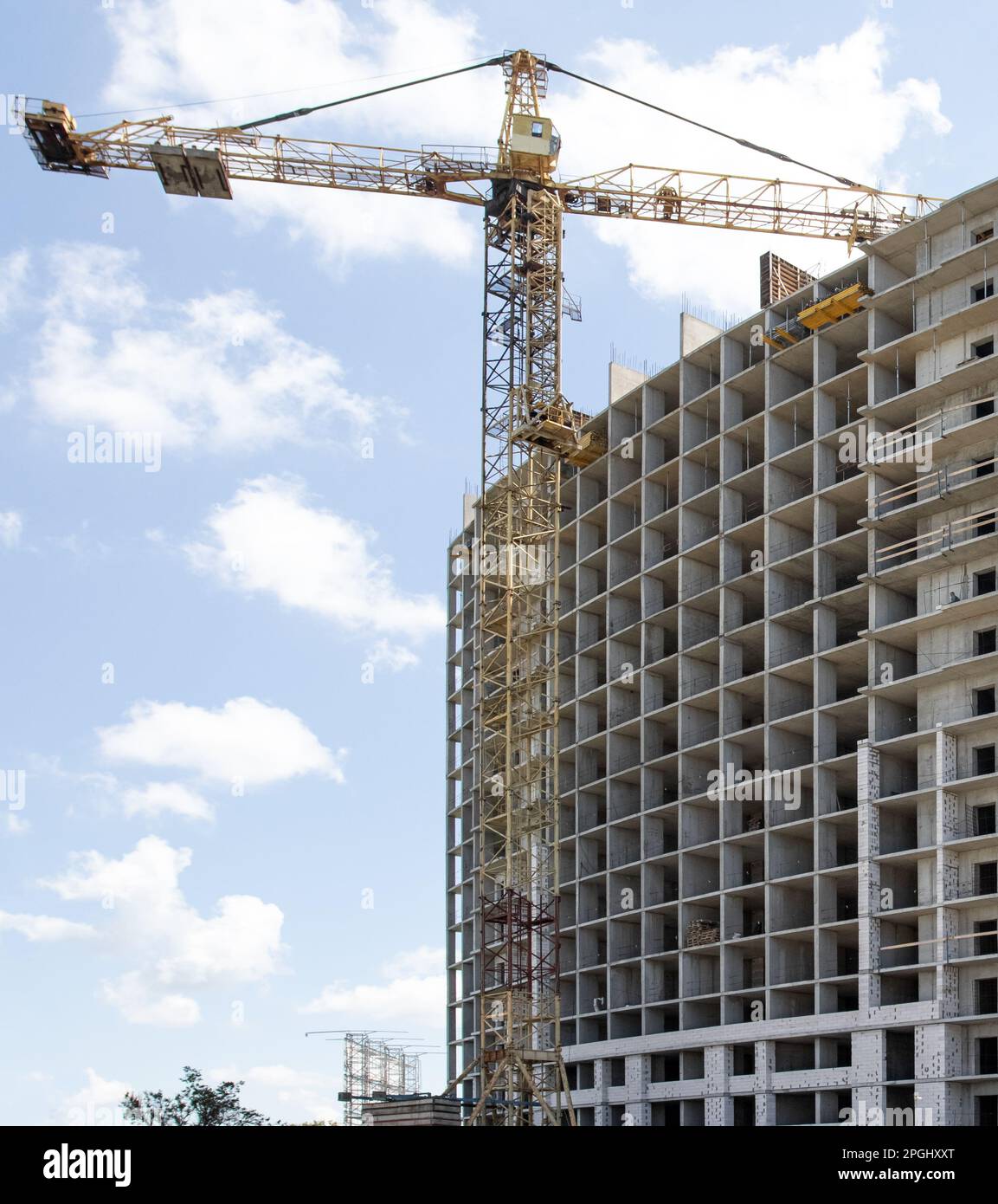 Construction of a modern high-rise building. Real estate and corporate ...
