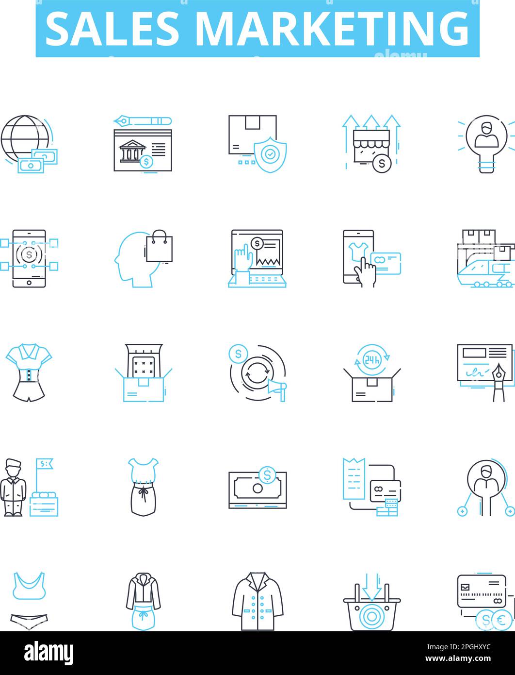 Sales marketing vector line icons set. Marketing, Sales, Promotion ...