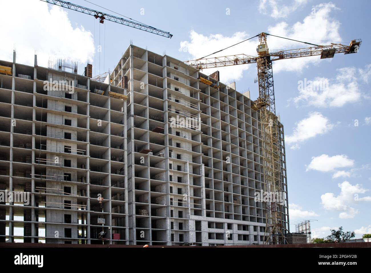 Construction of a modern high-rise building. Real estate and corporate ...