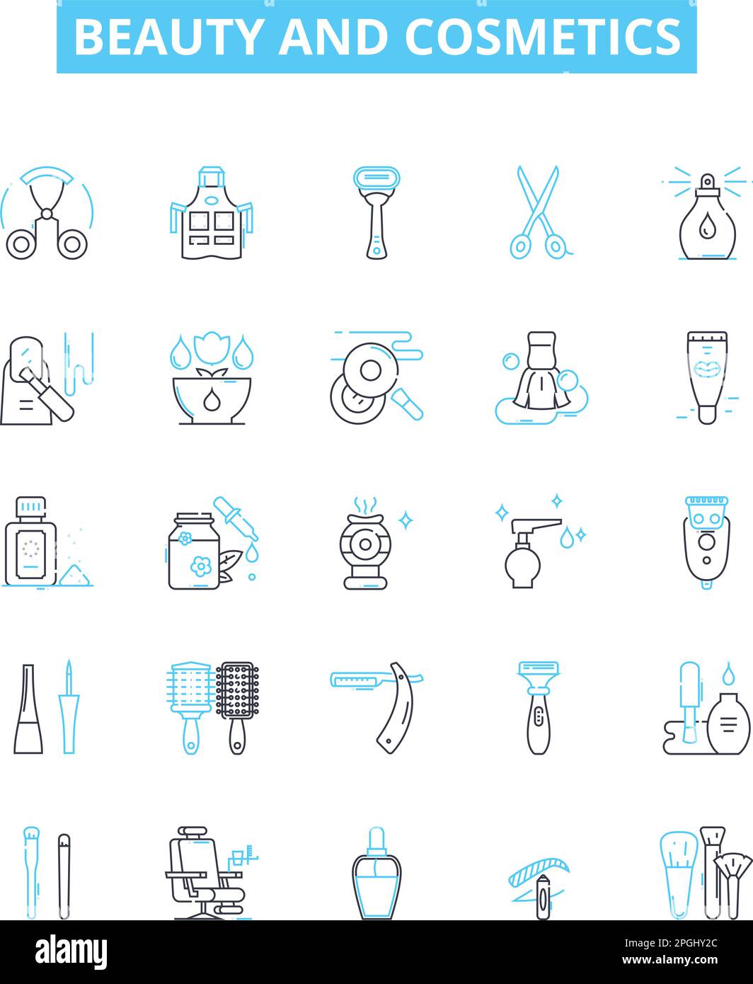 Beauty and cosmetics vector line icons set. Cosmetics, Beauty, Skincare ...