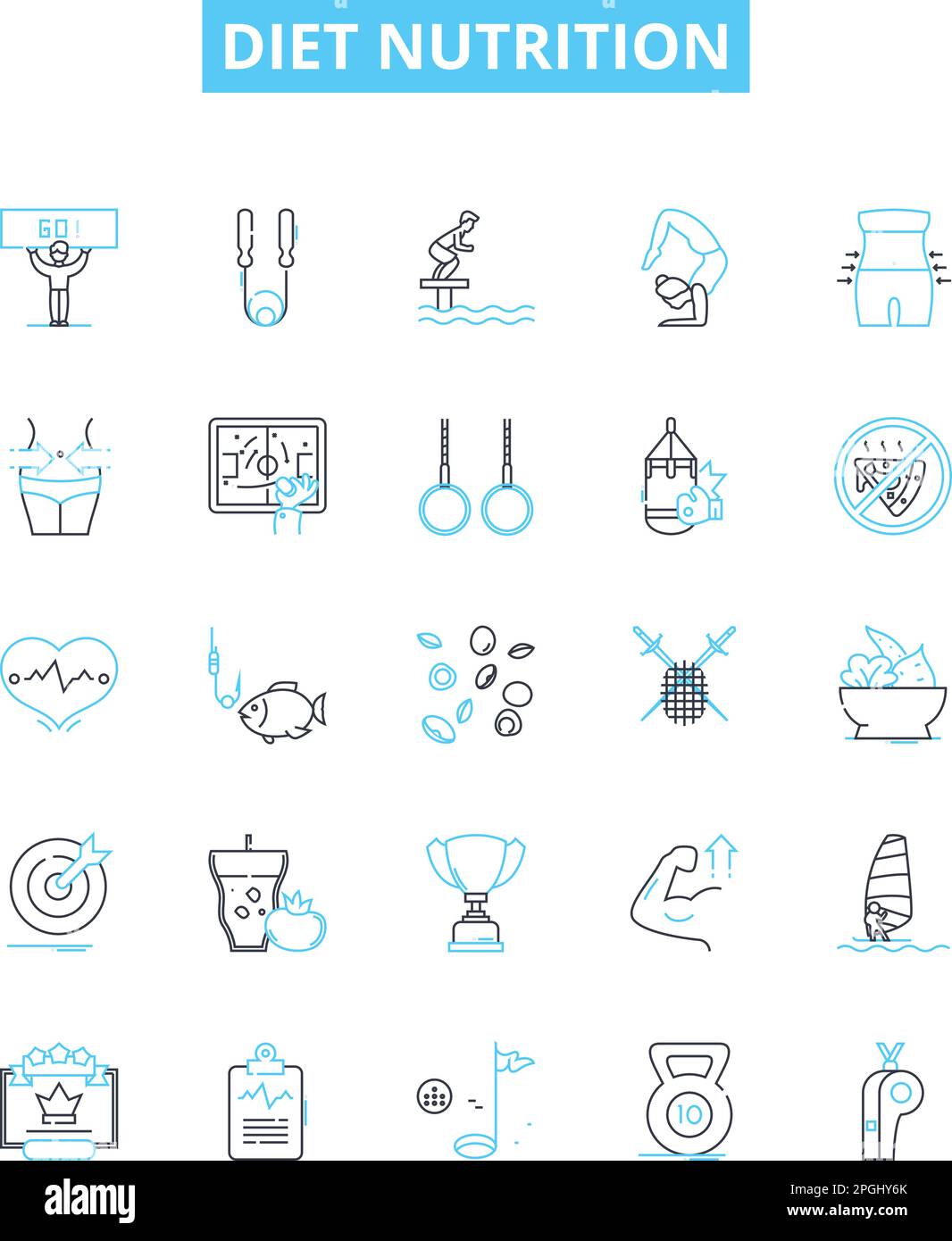 Diet Nutrition Vector Line Icons Set Diet Nutrition Health Food